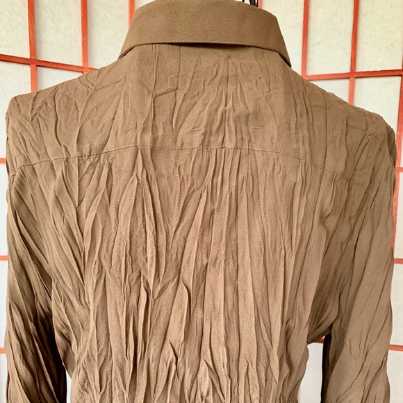 Apostrophe | Tops | Apostrophe Stretch Sheer Crinkle Blouse | Poshmark